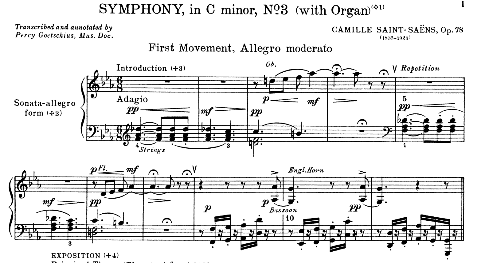 Saint Saens Organ Symphony No 3 Piano Sheet Music
